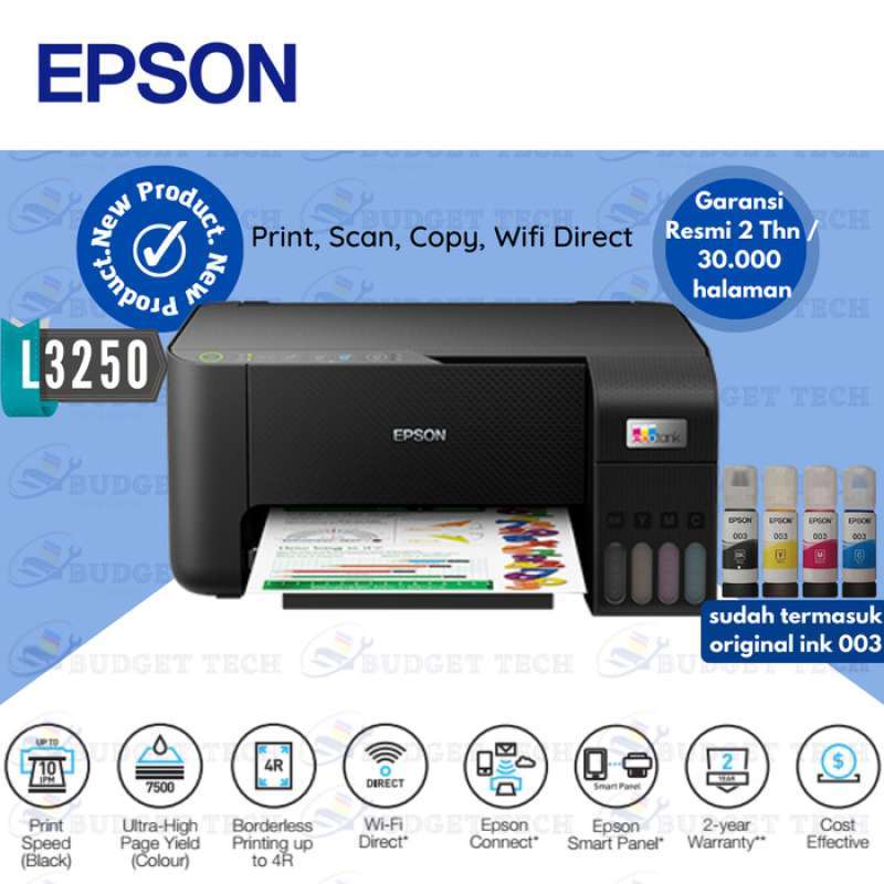 Promo Epson L3250 A4 WiFi All in One Ink Tank Printer Diskon 23% di ...