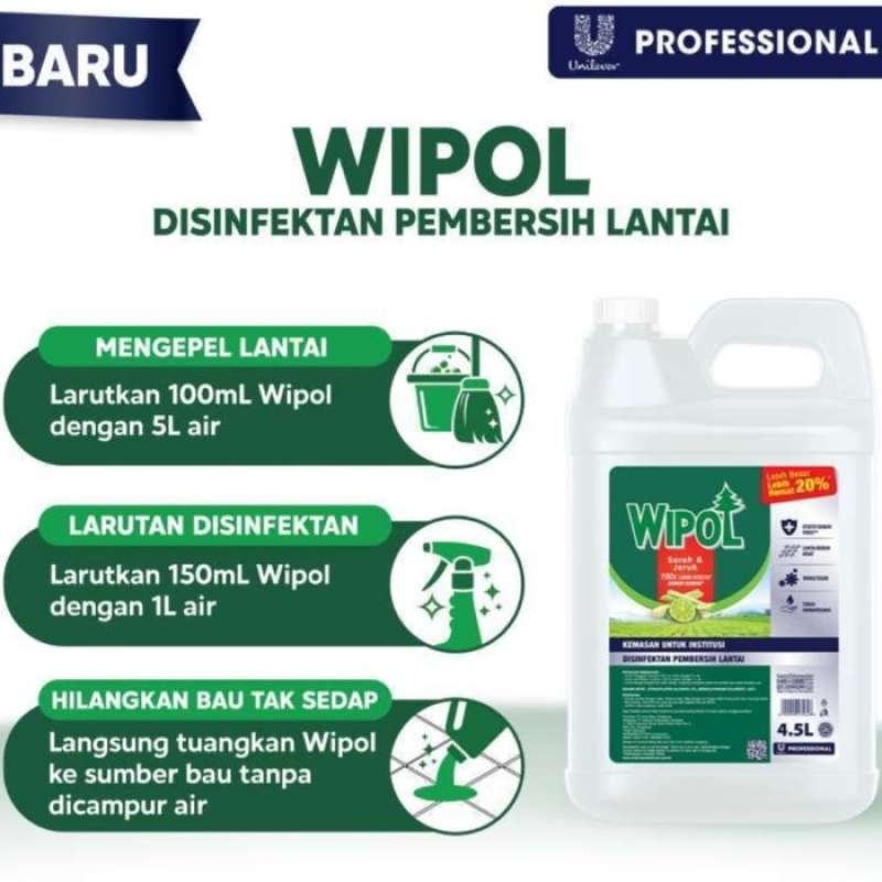 Promo Wipol Dirigen 4.5l | 4500ml Baru Disinfektan Profesional Karbol ...