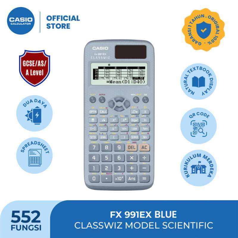 Promo Casio Classwiz Model Scientific Calculator Fx-991ex - Blue Diskon ...