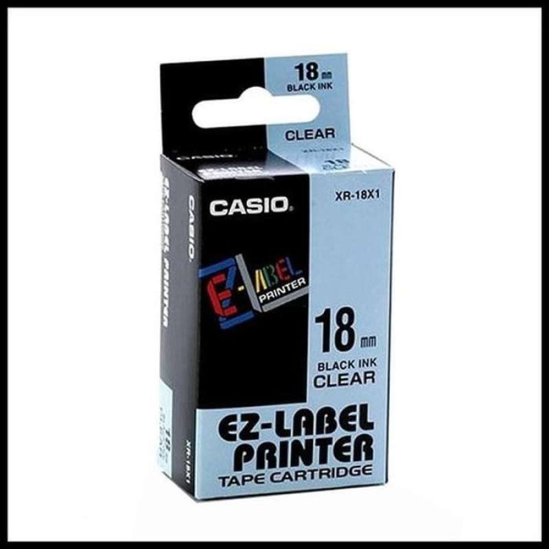 Promo EZ-LABEL PRINTER XR-18X1 18mm black ink clear Diskon 23% di ...