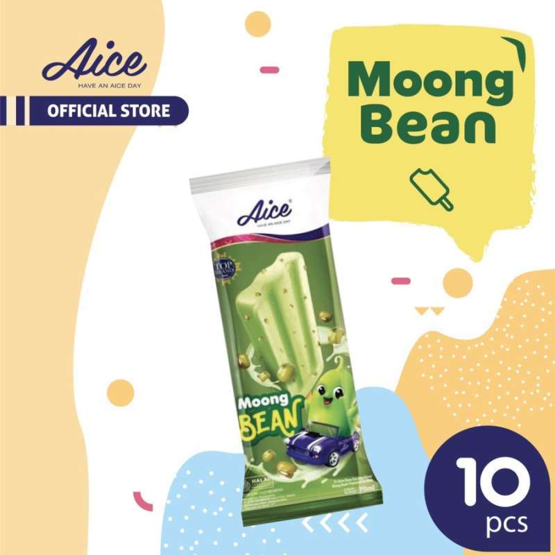 Promo Aice Ice Cream Moong Bean Es Krim Kacang Hijau Stick Isi 10pcs ...