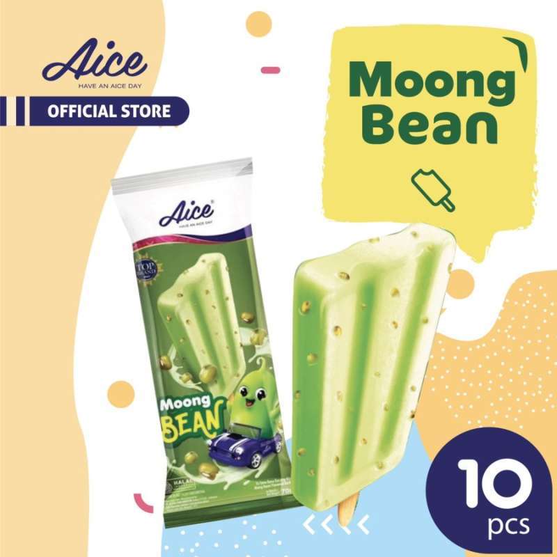 Promo Aice Ice Cream Moong Bean Es Krim Kacang Hijau Stick Isi 10pcs ...