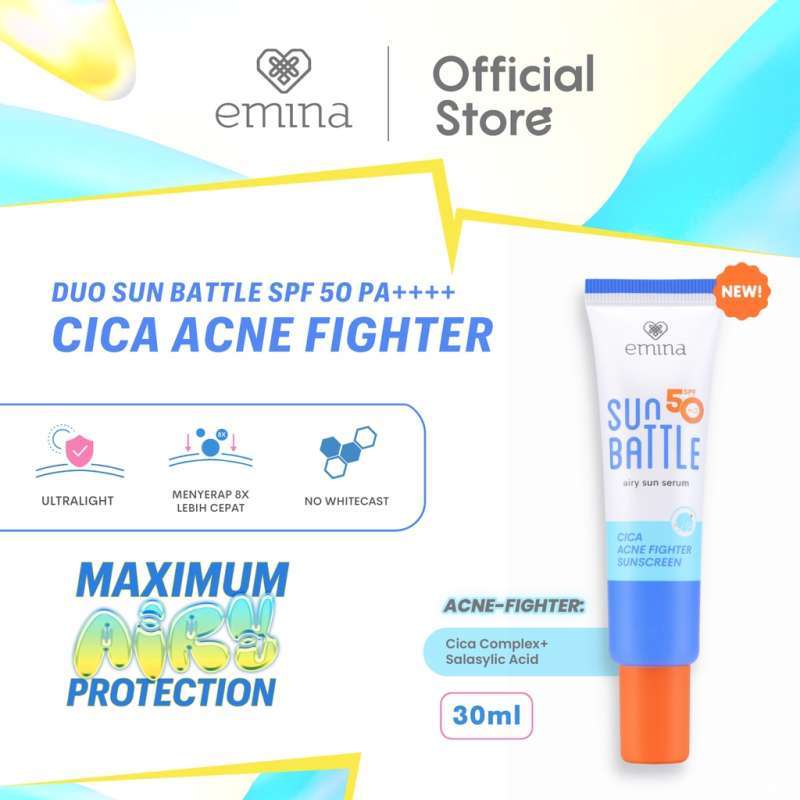 Jual Spf 50 Pa++++ Airy Sun Serum Emina Sun Battle Spf 50 Pa++++ Barrier Hydraburst & Cica Acne ...