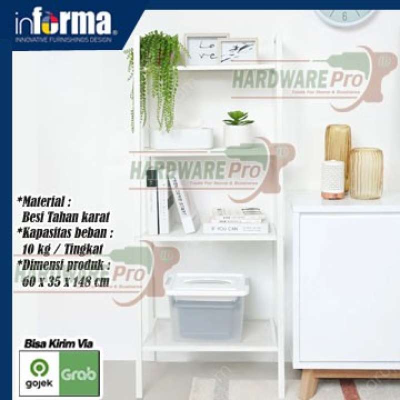 Promo Rak Buku Rak Susun Rak Hias Rak Besi 4 Tingkat Libie Original ...