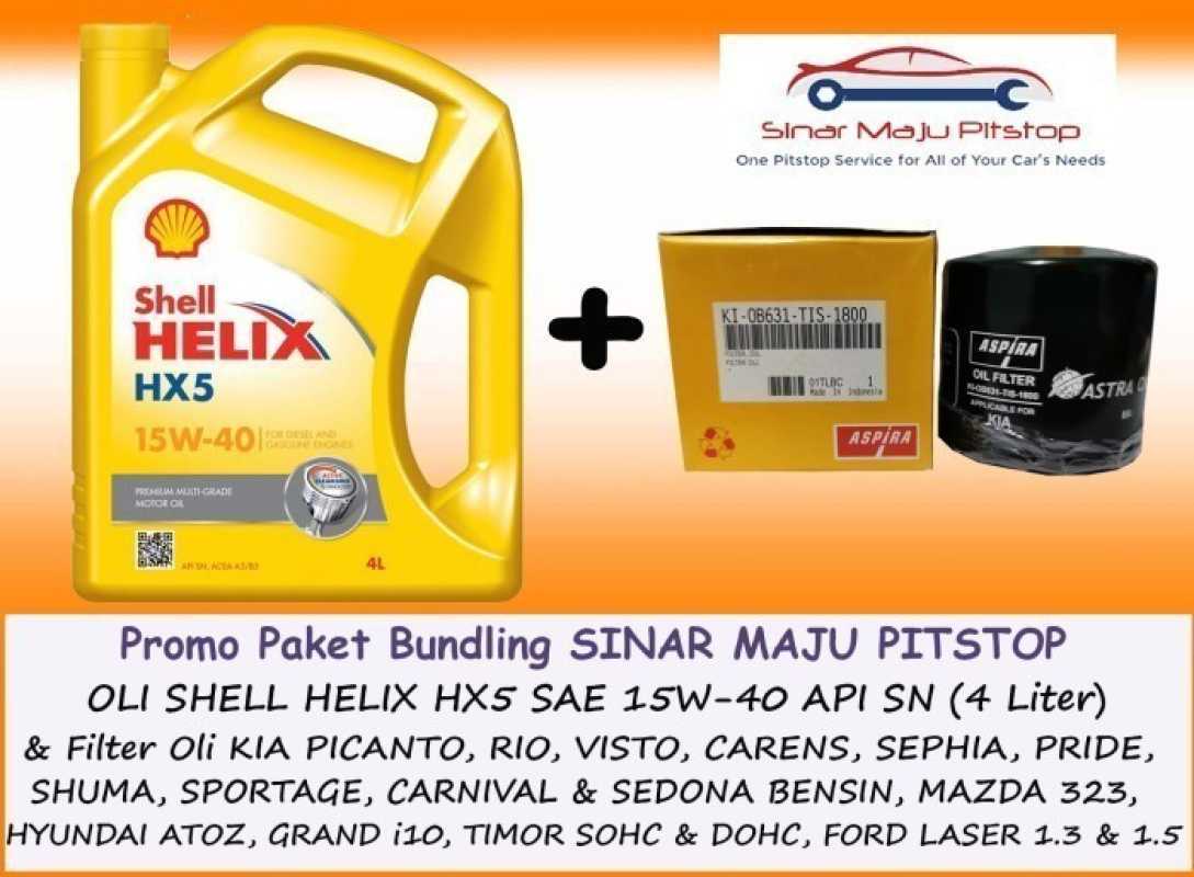 Promo SHELL HELIX HX5 15W-40 & Filter TIMOR SOHC DOHC & FORD LASER 1.3 ...