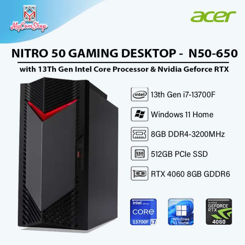 Jual Acer Nitro 50 Gaming Pc N50-650 I7-13700f 8gb 512gb Ssd Rtx 4060 ... Jual Acer Nitro 50 Gaming Pc N50-650 I7-13700f 8gb 512gb Ssd Rtx 4060 ...