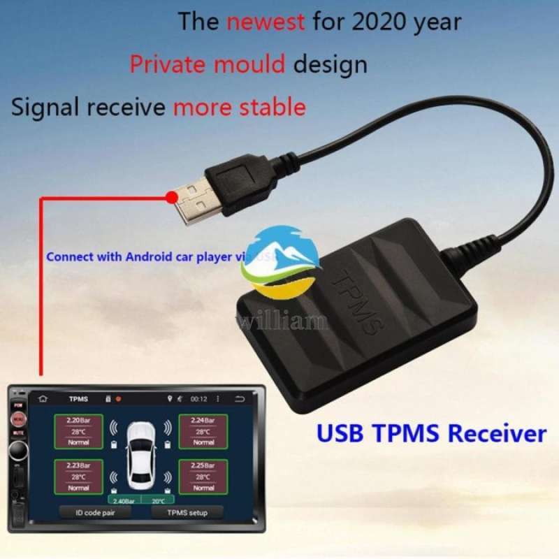 Jual Sensor Tpms/alat Monitor Pengatur Tekanan Angin Ban Dengan Usb ...