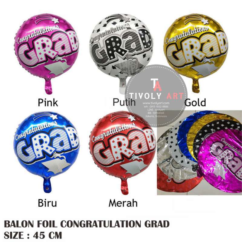 Jual Balon Foil Congratulations Grad / Balon Graduation / Balon Wisuda ...