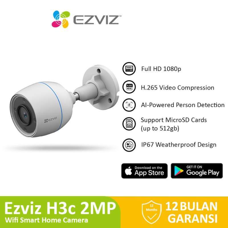 Jual Ezviz H3c 2mp 4mp Color Night Vision 2k Ip Cam Outdoor Kamera Cctv ...