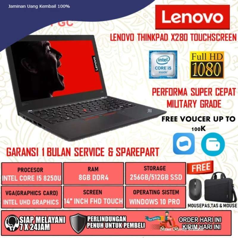 Promo Lenovo Thinkpad X280 I5 8350u 8gb 256gb Ssd Fhd Touch Windows ...
