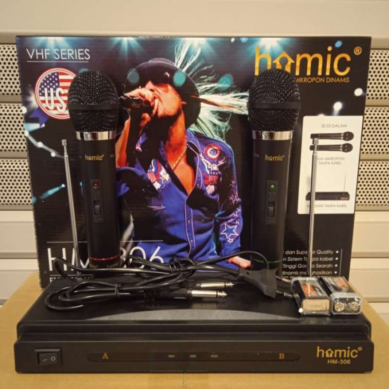 Promo Mic Homic Double Wireless HM-306 VHF Series Diskon 23% di Seller ...