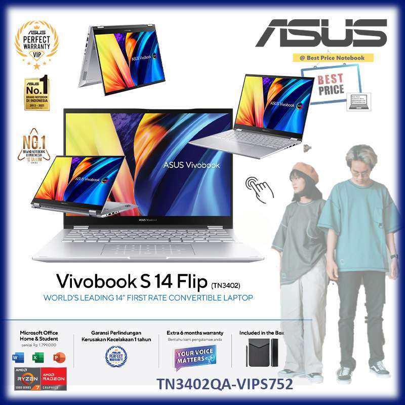 Jual ASUS TN3402QA-VIPS752 Cool Silver( R7-5800H/8GB/512GB SSD/14 VIPS ...