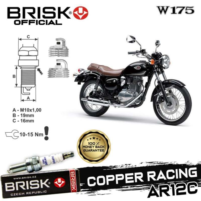 Jual Busi Brisk Copper Racing Tipe AR12C Kawasaki W175 di Seller ...
