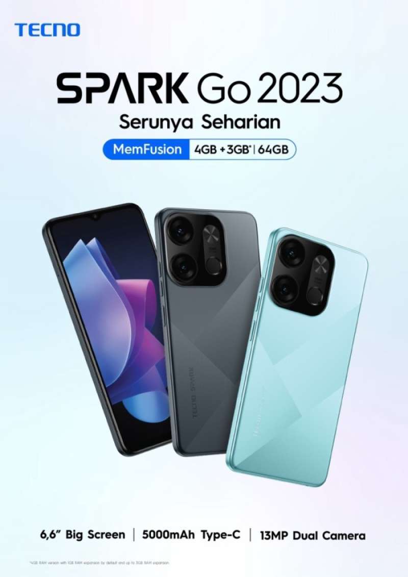Promo Tecno Spark Go 2023 4/64 Ram 4GB Internal 64GB Garansi Resmi Diskon 33% di Seller Farwa ...
