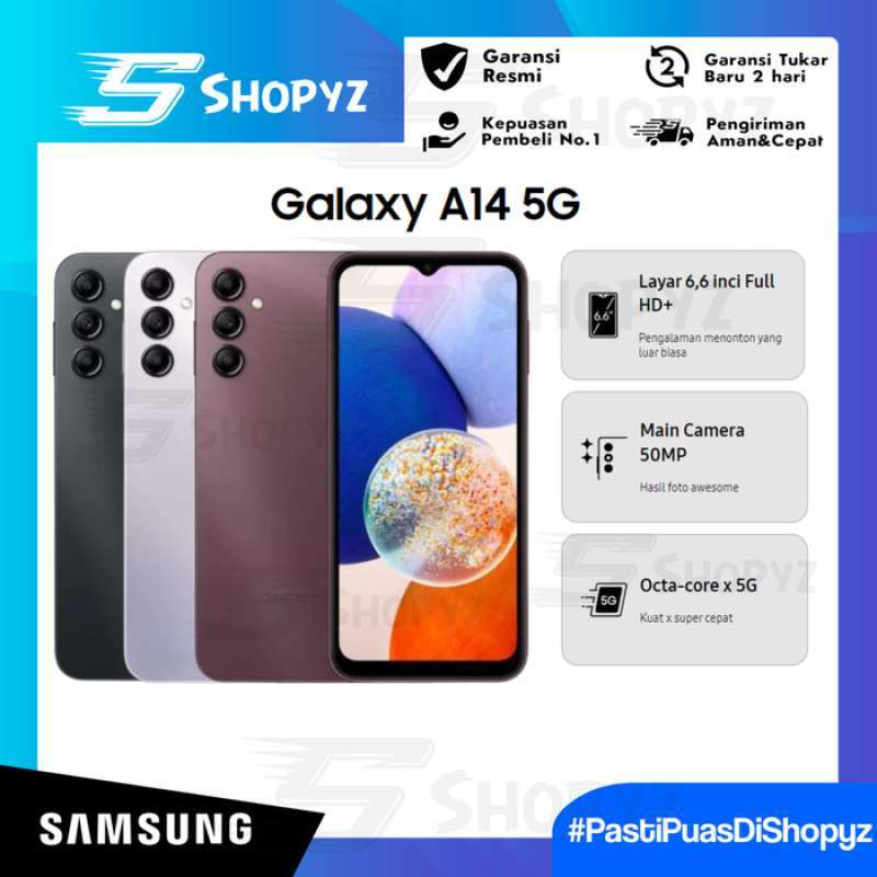 Promo SAMSUNG GALAXY A14 5G - NFC - 50MP - 6GB 128GB 6/128 - GARANSI RESMI Diskon 33% di Seller ...