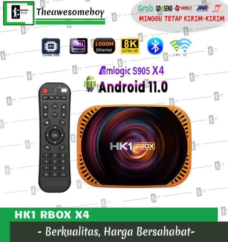 Promo HK1 RBOX X4 8K Android 11 TV Box Amlogic S905X4 USB3.0 Dual Wifi Diskon 33% di Seller ...