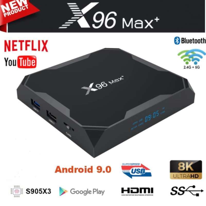 Promo ANDROID TV BOX 8K X96 MAX+ RAM 4GB ROM 64GB BONUS CHANNEL PREMIUM Diskon 33% di Seller ...