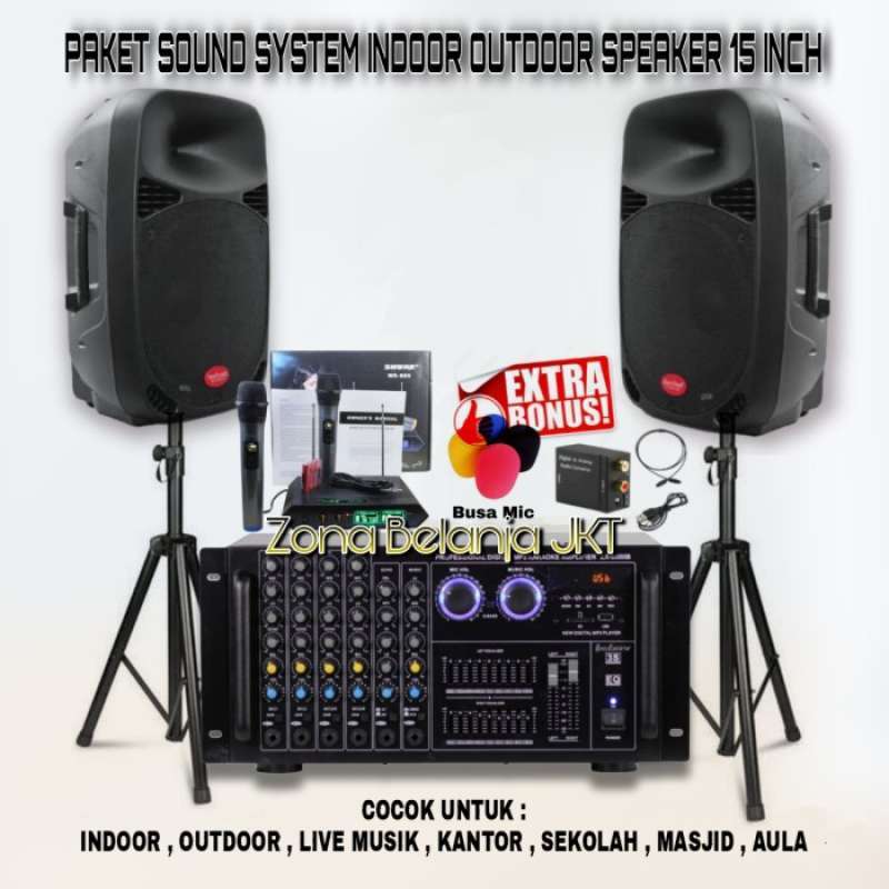 Jual Paket Sound System Indoor Outdoor Karaoke Speaker 15 Inch ( Set 1 ...