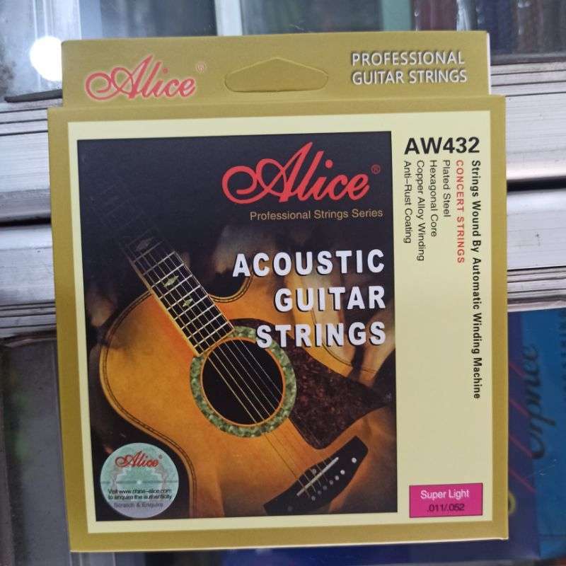 Jual Senar Gitar akustik Alice AW432 Super Light 11-52 full set 100% ...