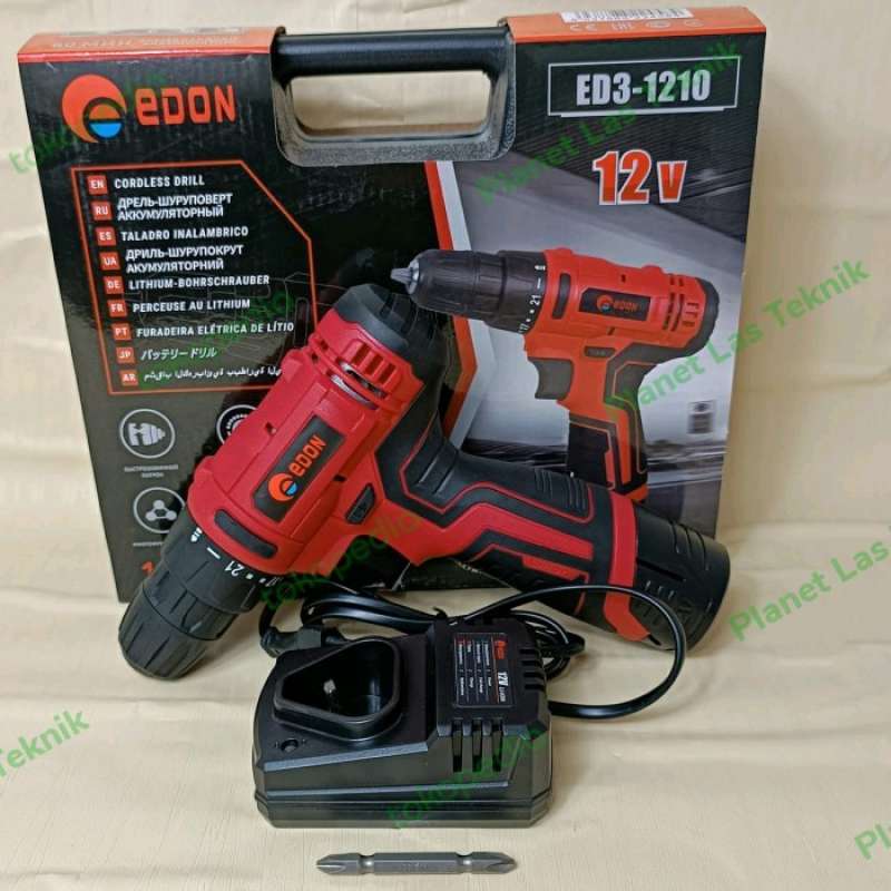 Promo Edon ED2-1210 Mesin bor baterai cordless cas kayu dan besi bergaransi Diskon 23% di Seller ...