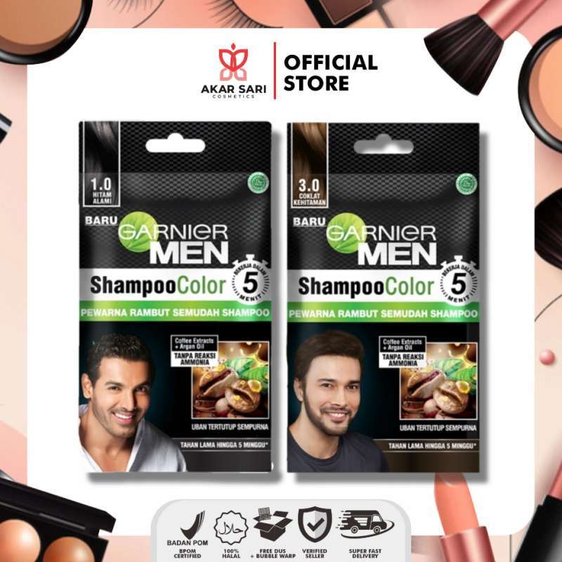 Jual Garnier Men Shampoo Color - Shampoo Pewarna Rambut Penutup Uban ...