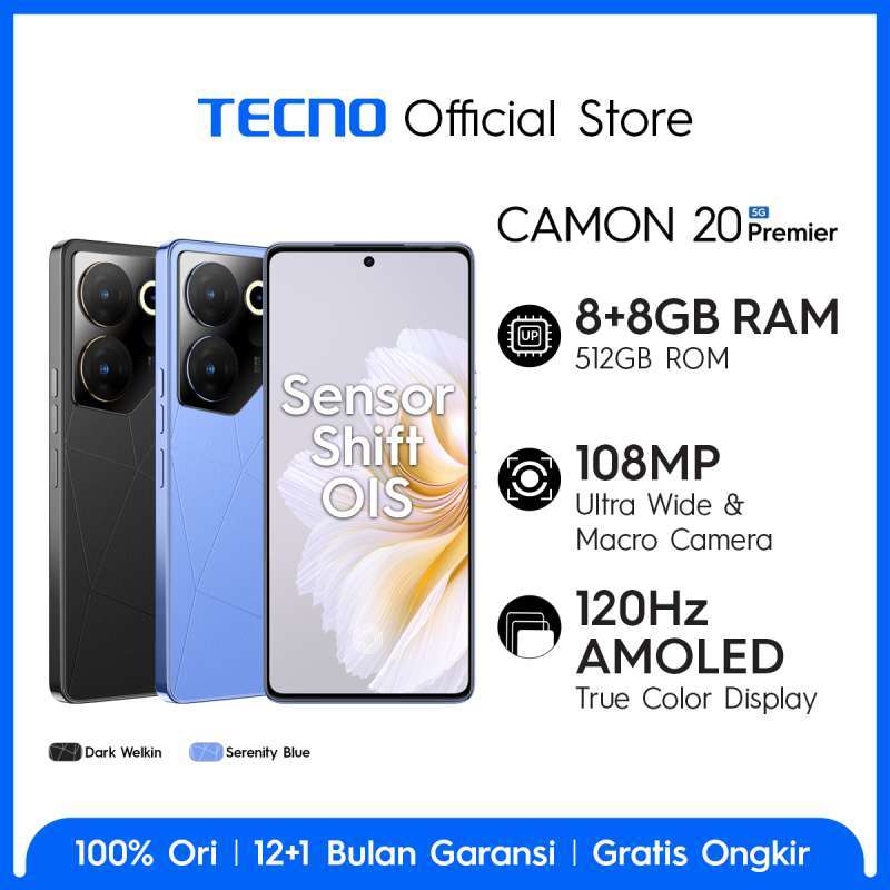 Promo TECNO CAMON 20 Premier 5G – 108MP UltraWide+Macro Camera with Sensor shift OIS+EIS+RGBW ...