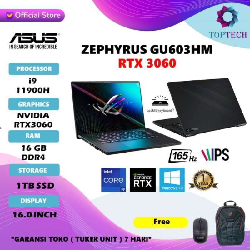 Promo ASUS ROG ZEPHYRUS M16 GU603HM i9-11900H 16GB 1TBssd RTX3060 6GB ...