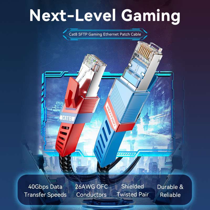 Promo Vention Kabel Lan Cat8 Cat.8 40gbps Rj45 Sftp Gaming Patch ...