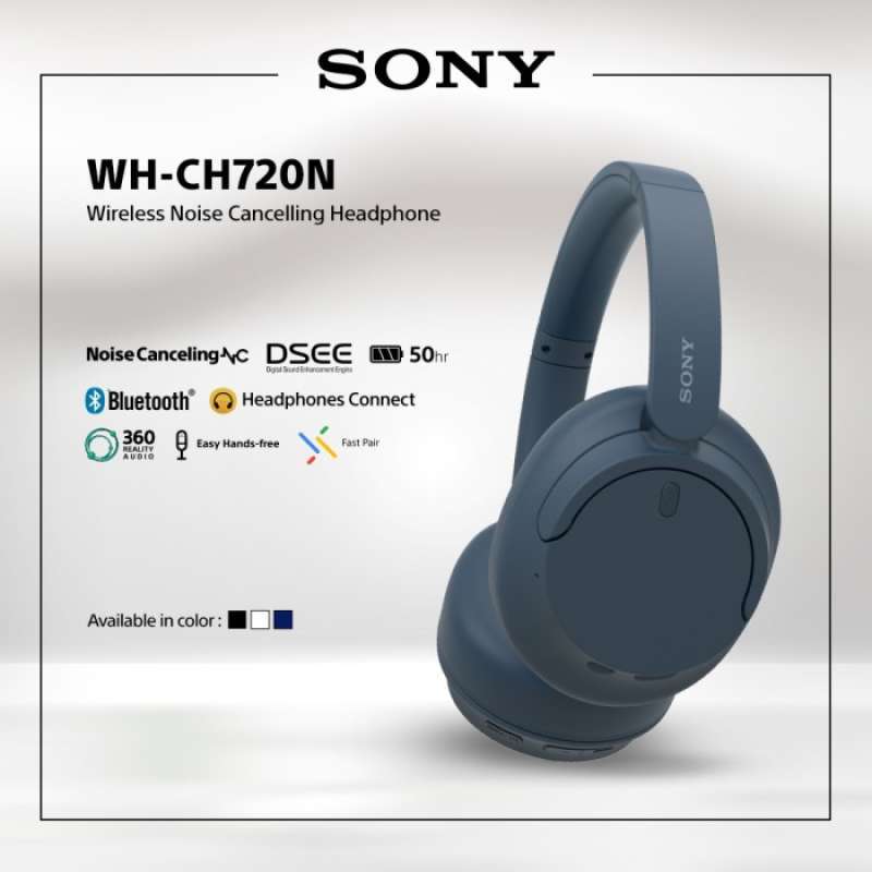 Jual SONY WH-CH720N Blue Wireless Noise Cancelling Headphone / CH720N ...