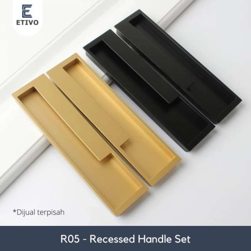 Promo R05 Recessed Handle Pair Black Set | Tarikan Laci Tanam Gagang Lemari Diskon 23% di Seller ...