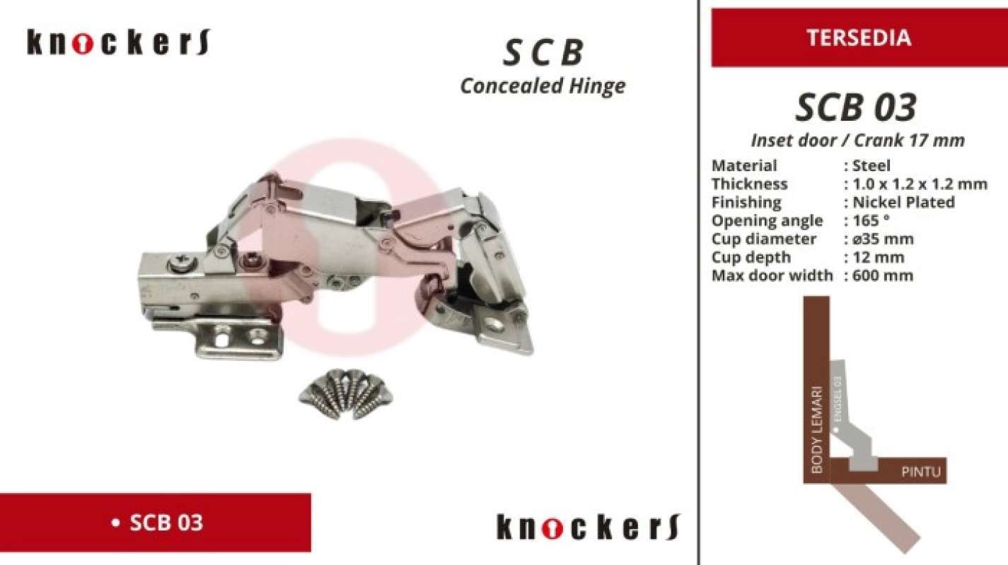 Promo Engsel Buaya Knockers Slowmotion 180 / 165 Derajat / Engsel Robot ...