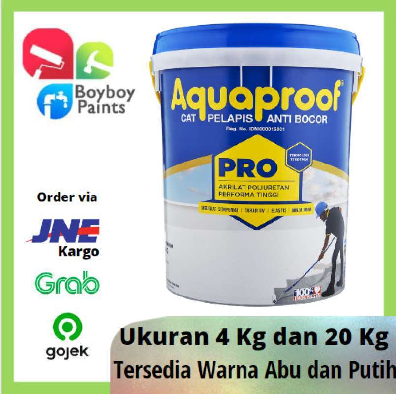 Promo AQUAPROOF PRO 4 KG Warna Abu dan Putih Diskon 23% di Seller CV ...