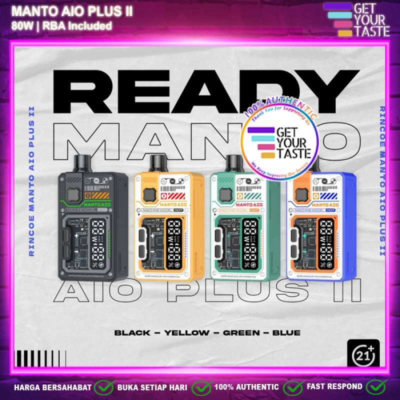 Promo Rincoe MANTO AIO Plus II 2 80W With RBA Pod Mod Kit V2 Authentic ...