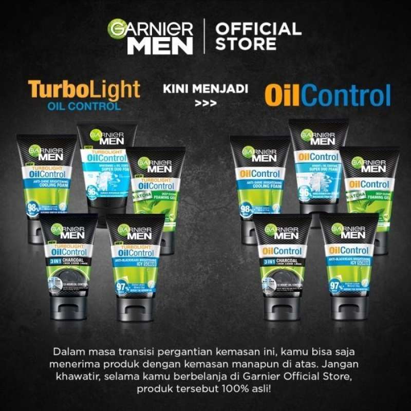 Jual Garnier Men Oil Control 3in1 Charcoal Facial Wash 100 Ml Di Seller ...