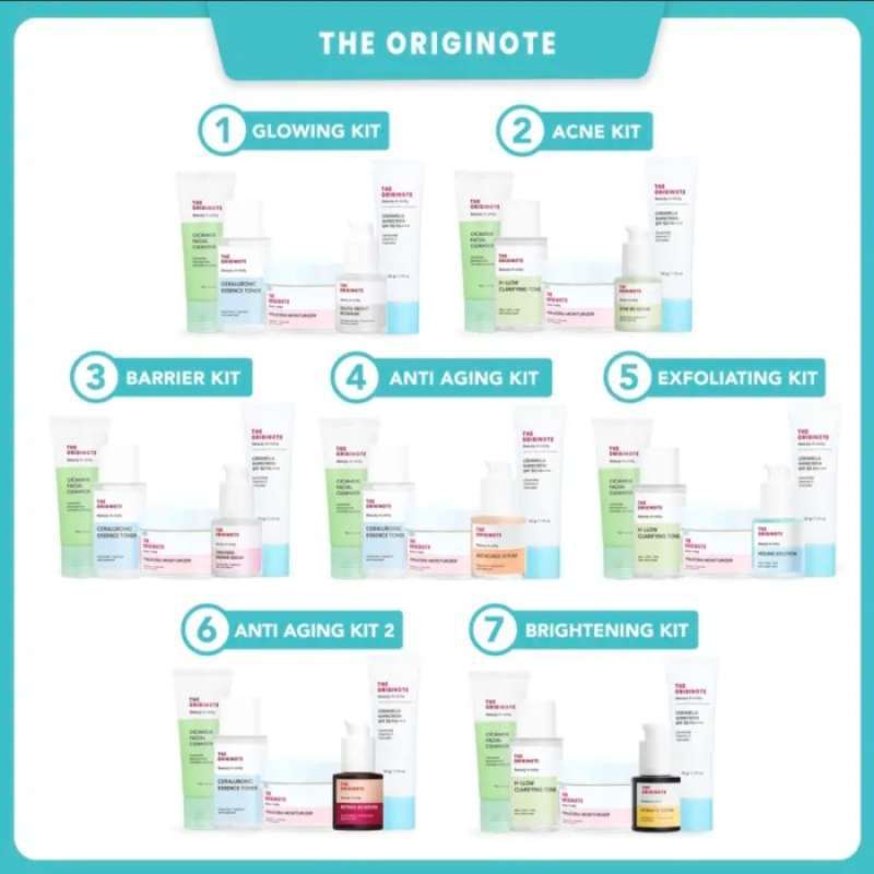 Promo The Originote bundle 5 in 1 kit Brightening kit Glowing Kit ...