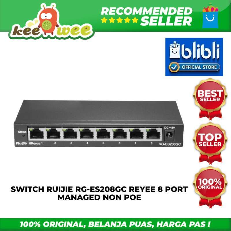Jual SWITCH RUIJIE RG-ES208GC REYEE 8 PORT MANAGED NON POE di Seller ...