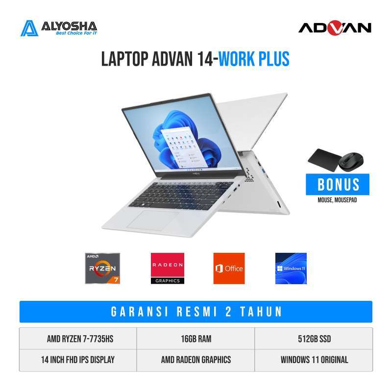 Jual Advan Workplus | Amd Ryzen 7-7735hs/16gb/512gb / 14 Fhd+ | Win11 Di Seller Alyosha Official ...