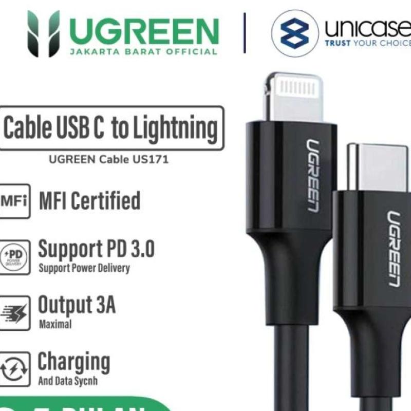 Promo Cable Data Usb C To iPhone Lightning Mfi Ugreen Pd Fast Charging Kabel - 0.25m, White ...