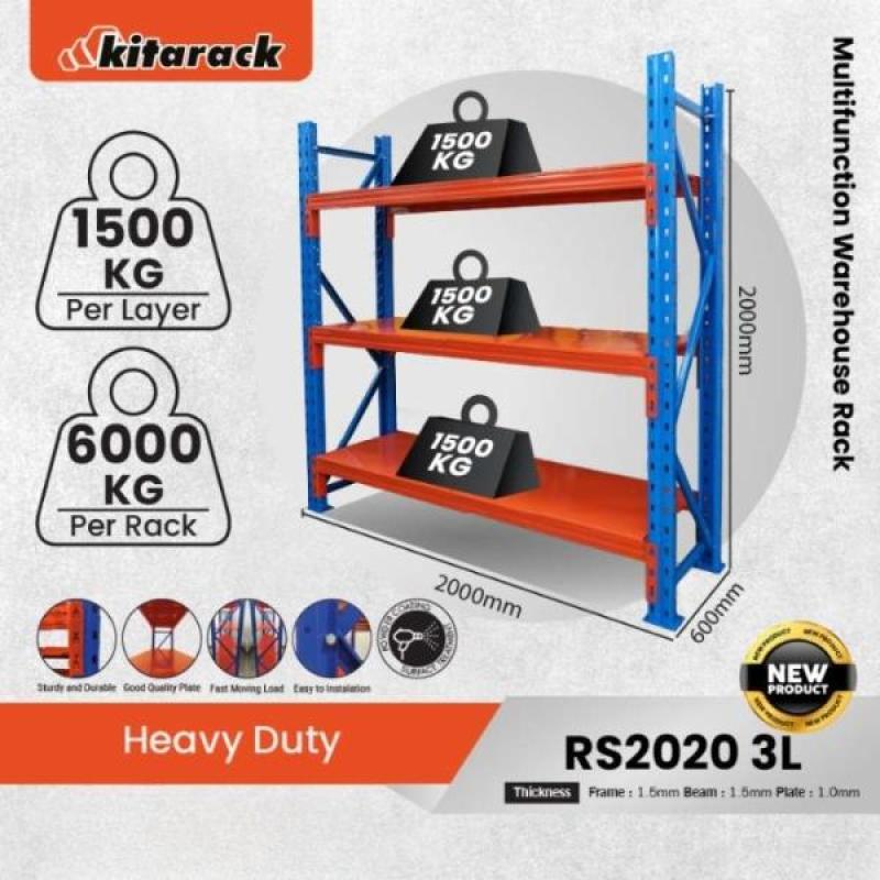 Promo Rak Gudang Heavy Duty RS2020 3 Layer 1500kg/Layer 6000kg/Rak ...