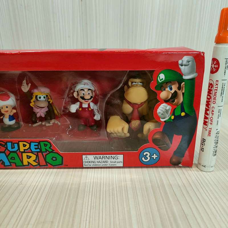 Jual mainan static figure super mario set donkey kong super mario ...