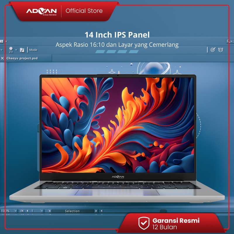 Promo Advan Laptop Workplus Amd Ryzen 5 6600h 14'' Fhd Ips 16gb 512gb Win 11 Diskon 10% Di ...