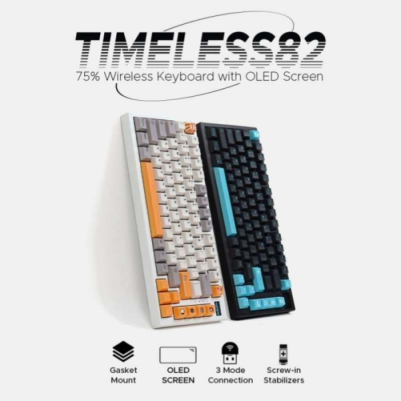 Promo Noir Timeless82 PBT OLED Wireless Mechanical Gaming Keyboard ...