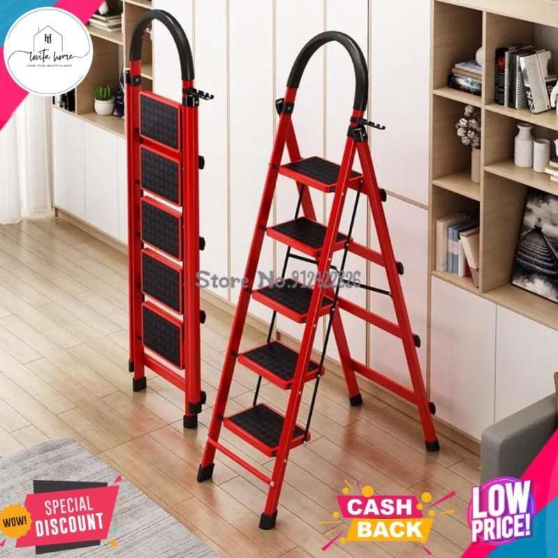 Jual Tangga Besi Lipat KOKOH 3 4 5 Tingkat Household Steel Ladder ...