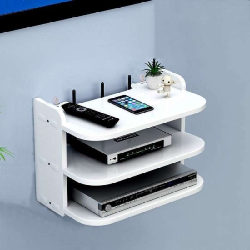 Promo Rak Router Wifi Set Top Box Dvd Rak Dinding 3 Susun Floating Rak ...