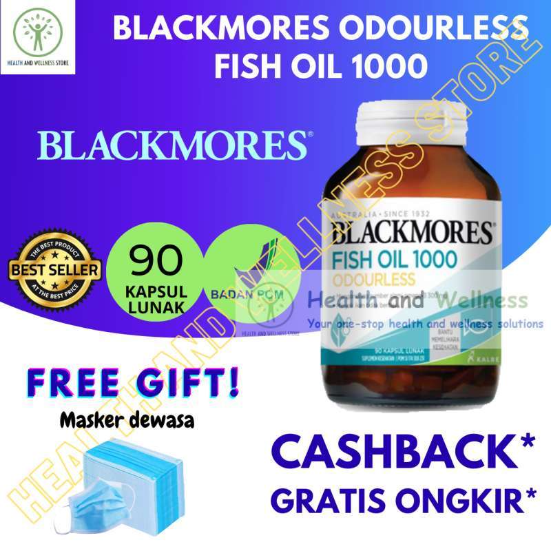 Jual Blackmores Odourless Fish Oil 1000 90 Tablet Omega 3 Minyak Ikan ...