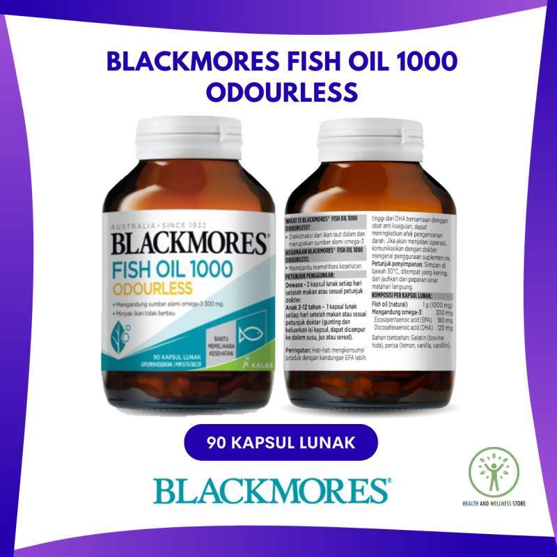 Jual Blackmores Odourless Fish Oil 1000 90 Tablet Omega 3 Minyak Ikan ...