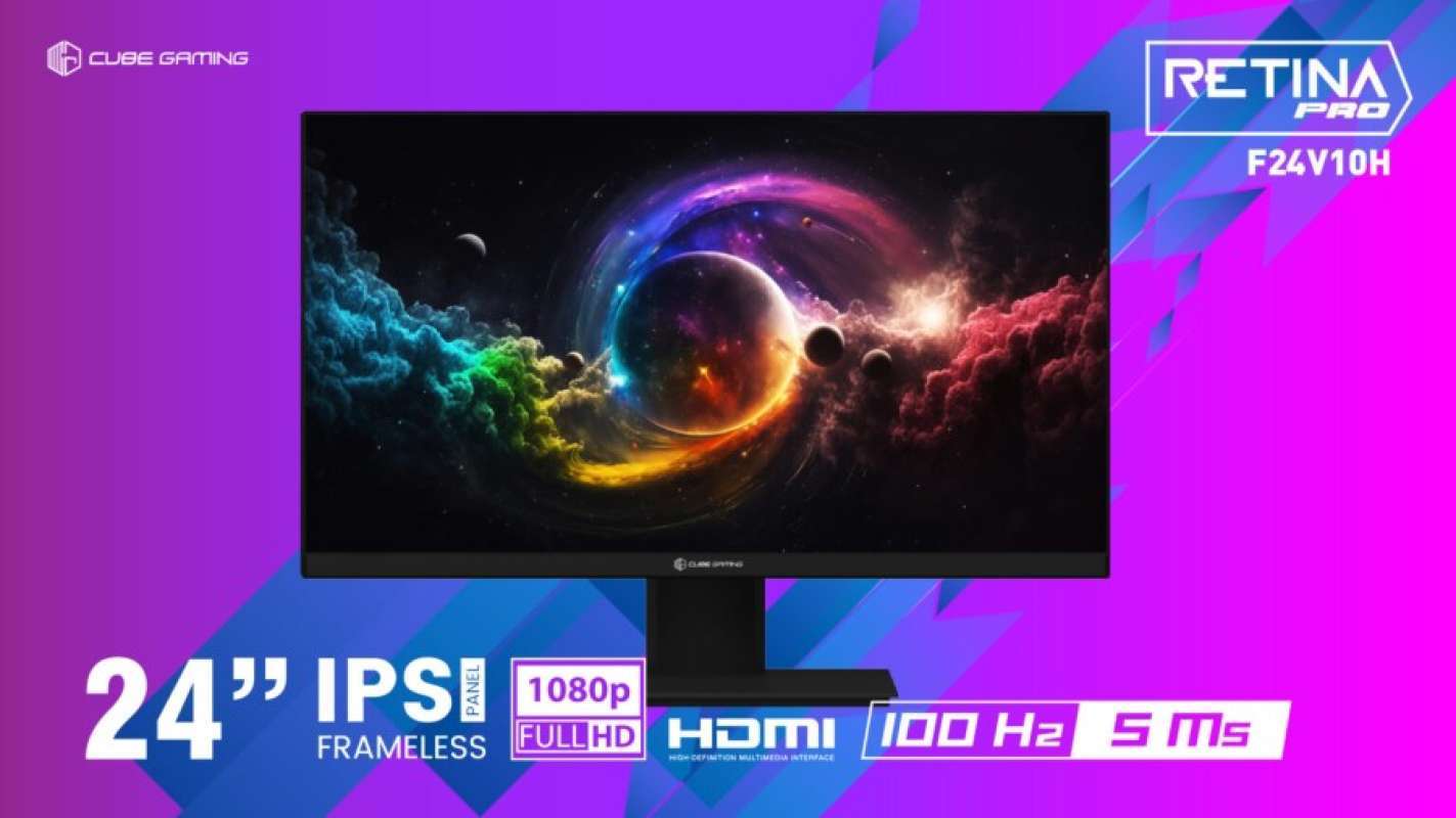 Jual Monitor CUBE GAMING RETINA 23.8 PRO F24V10H FHD IPS Frameless 100Hz di Seller Enter ...