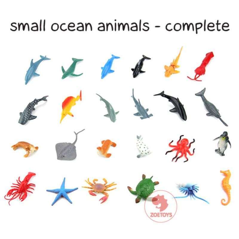 Jual Zoetoys Figurine Animal Set Complete Wild Farm Ocean Bug Reptile ...