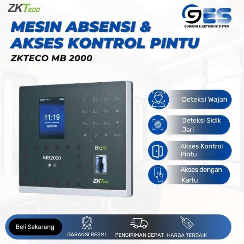 Promo Mesin Absensi Wajah Zkteco Mb2000 Sidik Jari Bisa Akses Kontrol Pintu Baru Diskon 5% Di ...