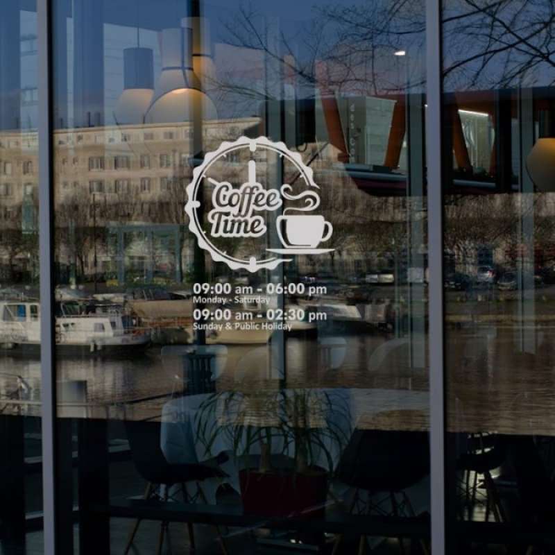 Promo Cutting Sticker Open Hours Stiker Jadwal Buka Kafe Cafe Kopi ...